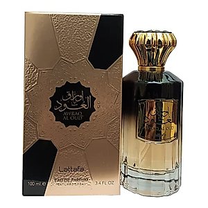 Awraq Al Oud EDP - Eau De Parfum 100ML (3.4 oz) |Strong Long-Lasting Spray I Black and Gold Bottle I Oud, Cinnamon, Nucsoara Scents I by Lataffa