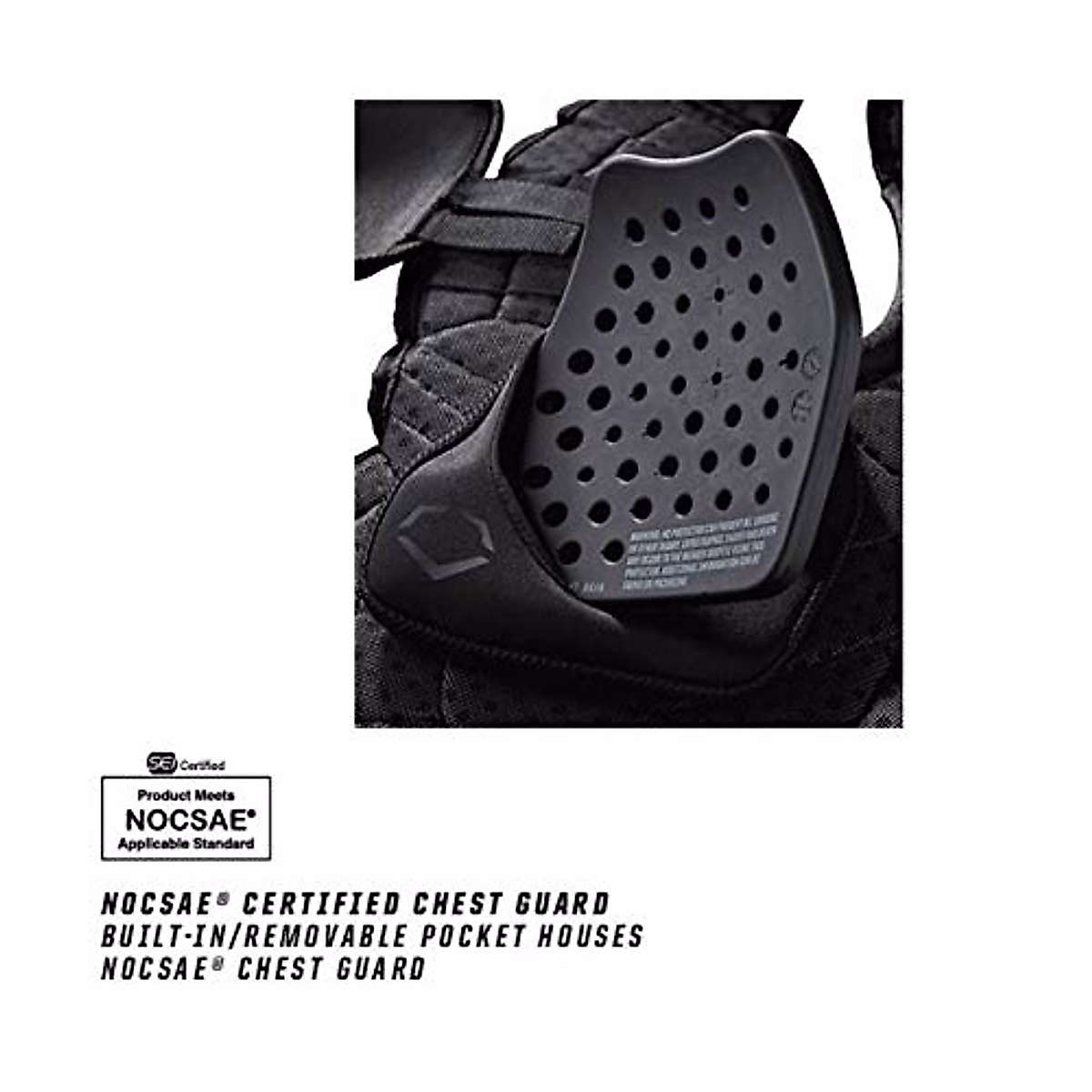 Evoshield Pro-Srz™ Chest Protector (W/ Nocsae Chest Guard) - Black, Intermediate [15"]