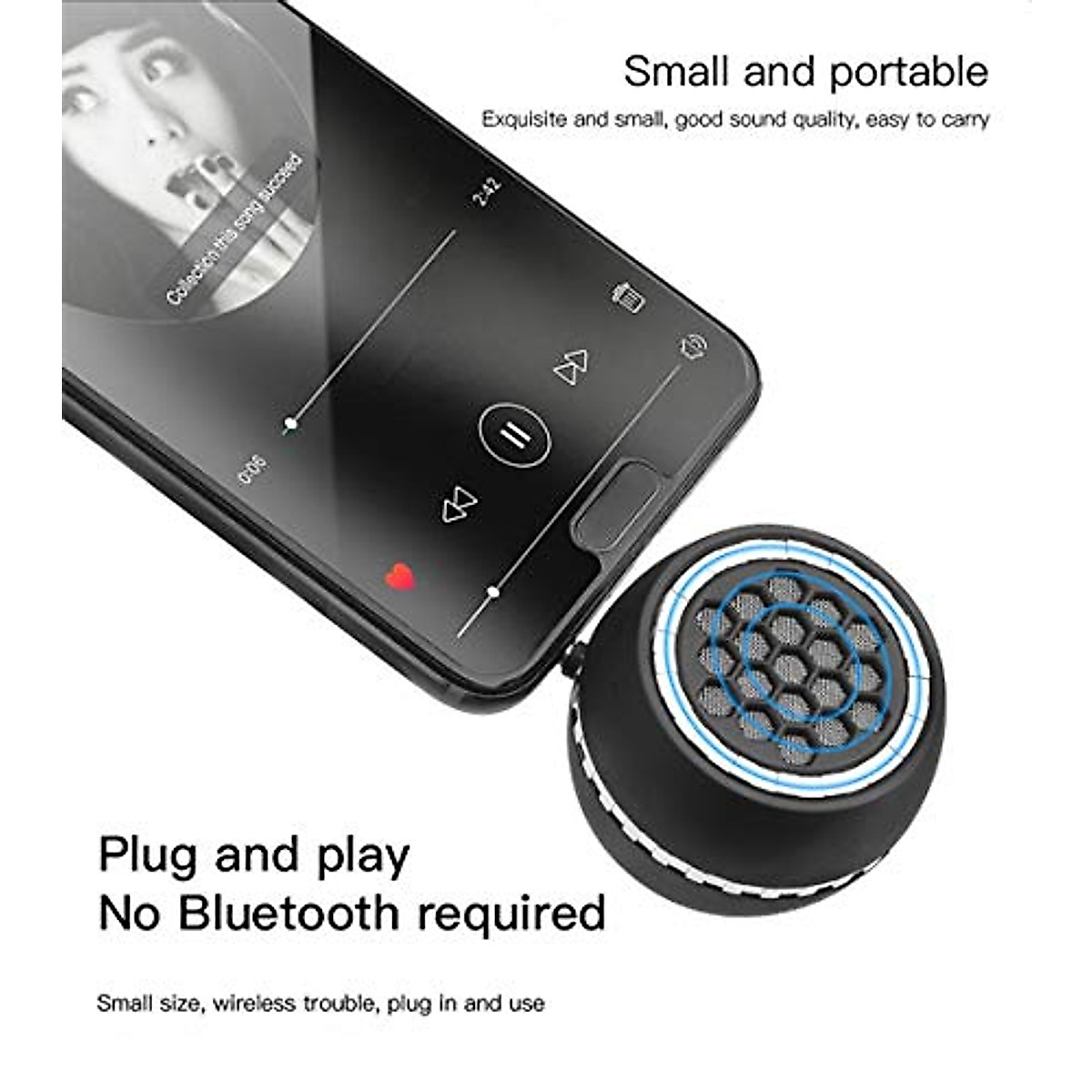 EAVO Mini Portable Speakers, 3W 36mm Microphone Speaker Line-in Speaker with 3.5mm Aux Audio Jack and Plug in Clear Bass Micro for Smart Phone, pad, Tablet, Laptop, Computer.