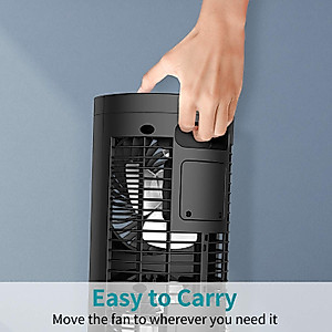 Dr. Prepare Tower Fan Oscillating Fan, Portable Desk Fan with 3-Speed Options, Dual Air Circulation, 110° Oscillation, 3 Timers, Personal Quiet Table Fan for Home Office Desktop Bedroom, 12 inch