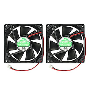 Security-01 80mm by 80mm by 25mm 8025 12V DC 0.20A Dual Ball Bearing Brushless Cooling Fan 2pin AV-F8025MB UL CE (Pack of 2)