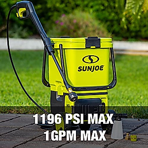 Sun Joe 24V-X2-PW1200 1196 Max PSI 1 GPM 48-Volt iON+ Cordless Portable Pressure Washer Kit w/ 2 x 4.0-Ah Batteries and Charger