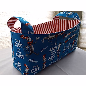 Long Diaper Caddy Storage Container Basket Fabric Organizer Bin - Nursery Decor - Dr Seuss The Cat In the Hat