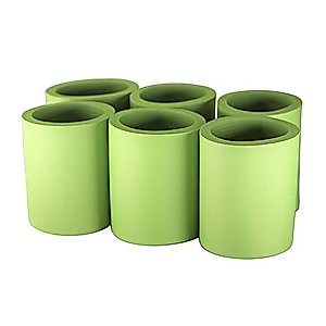 Pinnacle Mercantile Beer Can Coolers Thick Insulators Foam Non-Collapsible Lime Green Set 6