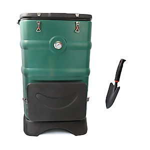 Insulated Compost Bin with Ventilation System - Quickly Composting All Year Round,A Reservoir at The Bottom Design to Collect The Leachate (Green)
