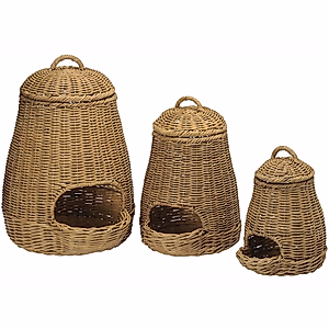 KOUBOO 1020027 Wicker Garlic Fruit and Vegetable Storage Basket, Small, 7.5" x 7.5" x 10.5" , brown