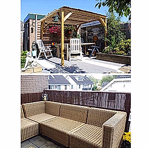 Landgarden Natural Willow Privacy Fence Screen, Wood Fence Rolls Cover for Outdoor Balcony Patio Garden Border, Eco-Friendly Willow Branches Panel, 5 Feet High x 9.8 Feet Long