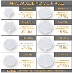 LELE LIFE 4 Pack Same Size Silicone Stretch Lids, Thicker Reusable Sturdy Silicone Container Cover, Expandable Food Storage Covers, Dishwasher and Freezer Safe, 5.71in(14.5cm)