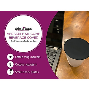 Drink Tops Tap and Seal Coffee and Tea Covers - Gently Suctions to Mugs to Keep Drinks Warmer Longer and Reduce Splashing - BPA Free Silicone Coffee Mug Cover - 4pk - Silo