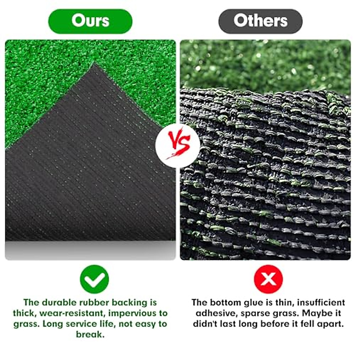Artificial Grass, Large Artificial Turf 6.56FTx6.56FT, Synthetic Grass Mat Training Pad for Small/Medium/Large Dogs, Fake Grass Rug with Drainage Holes, Indoor Outdoor Rug Patio Lawn Decoration