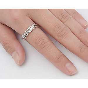 Infinity Knot White CZ Promise Ring New .925 Sterling Silver Band Size 11