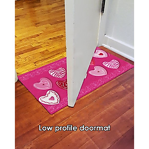 Toland Home Garden 800210 Heart Cookies Valentines Door Mat 18x30 Inch Spring Outdoor Doormat for Entryway Indoor Entrance