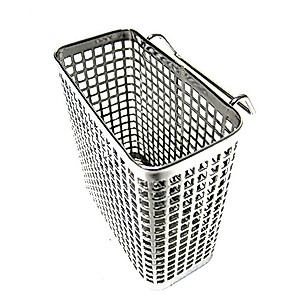 Small Square Stainless Steel Perforated Cutlery Basket Sink Rack Storage Silver by Stopia