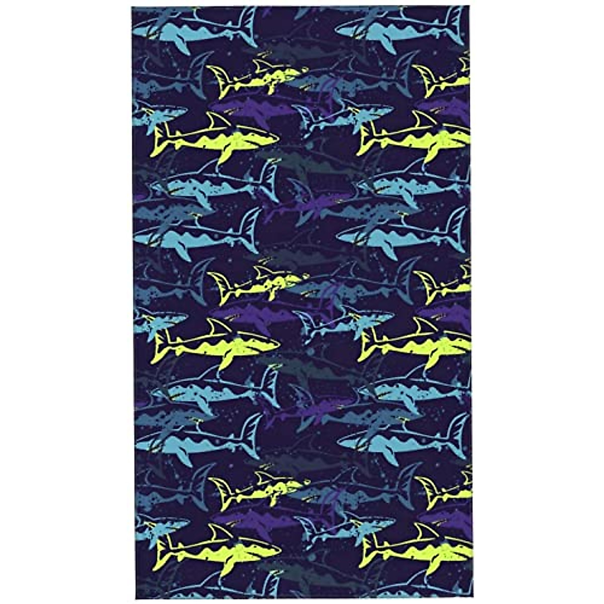 Shark Hand Face Towels Blue Microfiber Towels Soft Bath Towel Absorbent Hand Towels Multipurpose for Bathroom Hotel Gym and Spa Towel 15.7x27.5 Inch