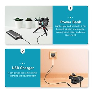 Neewer DC Coupler Replacement for NP-FW50 Dummy Battery Power Adapter with USB Cable Compatible with Sony A7 A7R A7S A7II A7RII A7SII A6500 A6400 A6300 A6100 A6000 NEX5 NEX7 DSC-RX10 II III IV