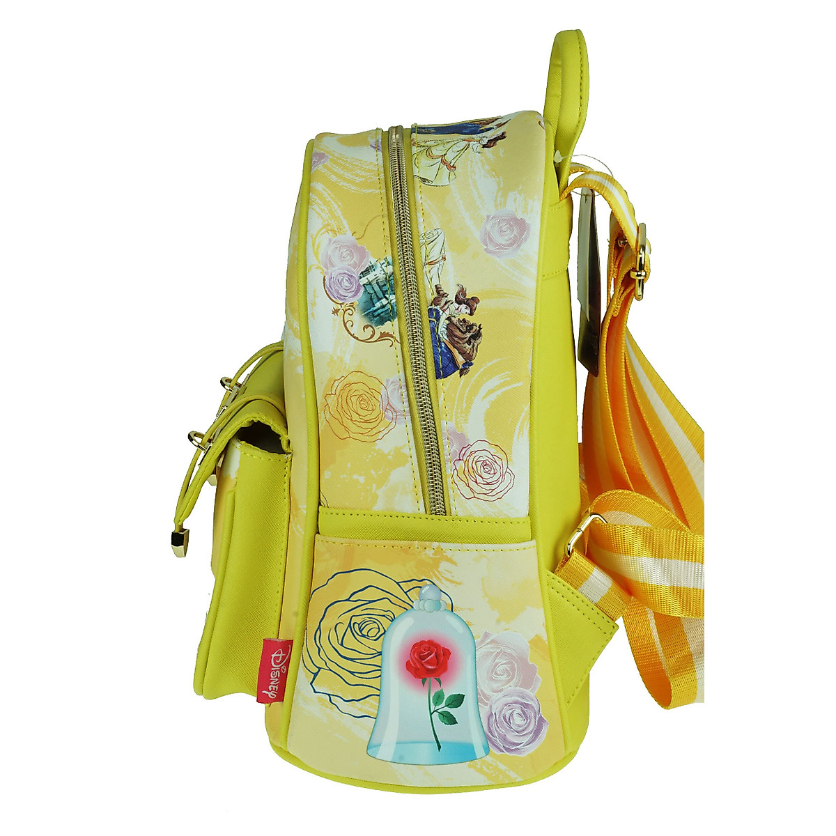 KBNL Beauty and the Beast 11 inch Vegan Leather Mini Backpack - A21951, Multicolor, Medium