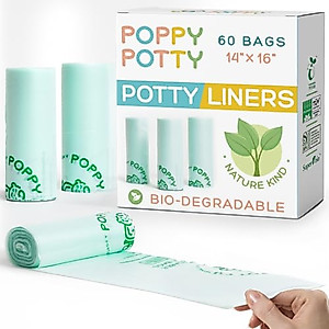 60 Portable Potty Bags - Oxo Potty Refill Bags - Potty Liners for Portable Potty - Travel Potty Bags for Portable Toilet - Disposable Potty Liners for Toddlers - Nature Kind Toddler Potty Chair Liners