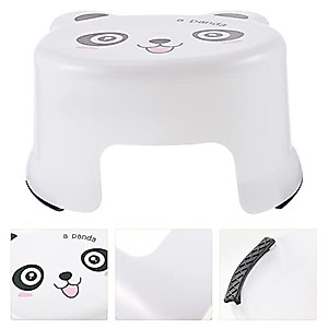 SECFOU Step Stool White Helper Pregnant Stool Plastic Living Step Anti- Home Cartoon and Foot Skid Room Chairs Non Stools Kitchen Training Toilet for Anti-Skid Bathroom Potty Supplies Round Ottoman