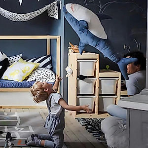 Ryttir 39.4 Inch XXL Giant Shark Stuffed Animals,Chubbier Shark Pillow Soft Shark Plush Shark Body Pillow Stuffed Shark Décor, Perfect Chrismas Stress Relief Gifts for Kids Women