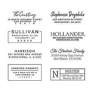 Custom Address Stamp, Custom Return Address Stamp, Choose from The 8 Classic Designs and 15 Ink Color