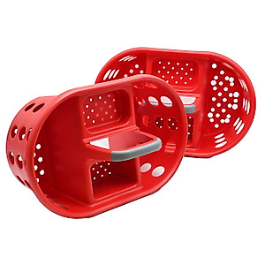 SIMPLYKLEEN Shower Caddy with Handle 2-Pack Plastic Bathroom Storage Organizer, Red Made in the USA