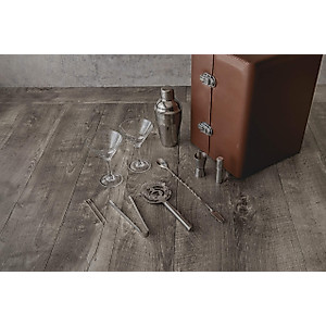 LEGACY - a Picnic Time brand Manhattan Case, Stainless Steel Cocktail Shaker Set, Premium Tools, Bar Accessories, and Bartender Kit, One Size, Mahogany with Tan Accents