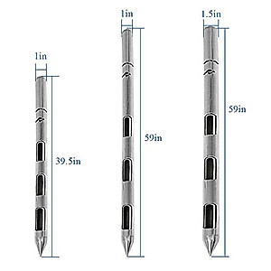 Stainless Steel Grains Powder Sampler Sampling Probe Granule Solid Sack Bag Sampling Double Tubes Slots Solid Thief (38mmX1.5m(3slots))
