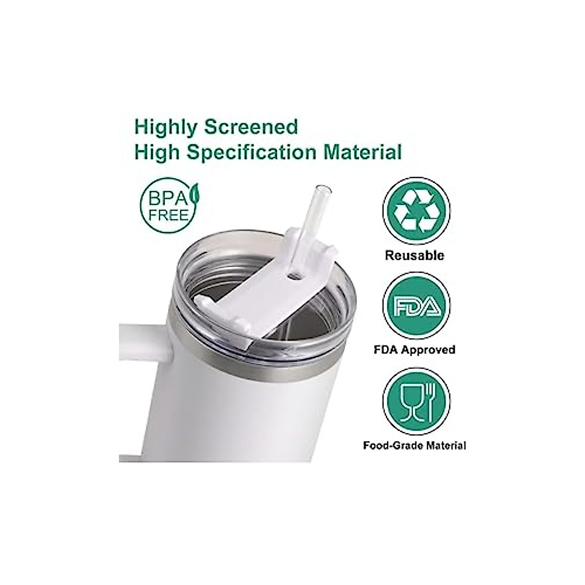 HOT&COOL 40oz Tumbler with Handle, Insulated Tumbler with Straw, Insulated Cup,Reusable Insulated Travel Mug, Leak Proof Tumbler for Iced & Hot Coffee,Tea or Water & Much More, Gift him/her