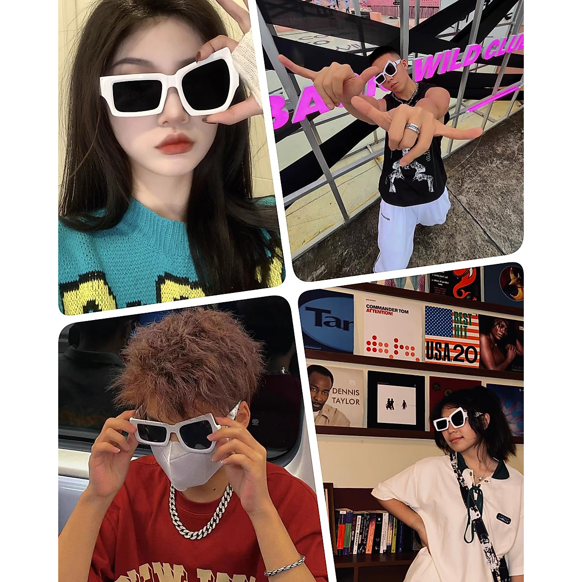 WJIANKPA Men's and Women'sFashionable Sunglasses,UV Protection Sunglasse,Cool Design,High-Definition Lens.