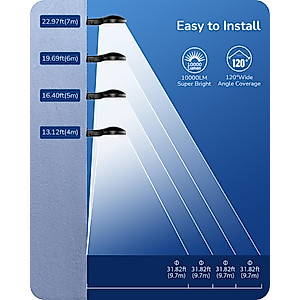 EDISHINE LED Barn Light, Dusk to Dawn Area Lights with Photocell, Outdoor Security Flood Lighting, 10000LM 65W 5000K Daylight, IP65 Waterproof Outdoor Flood Light for Farmhouse Garage Yard Street