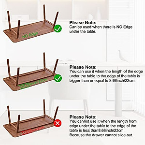 2 Pack Under Desk Drawer Organizer Slide Out, Self- adhesive Plastic Drawer Under Desk Storage Accessories & Workspace Organizers, Add a Drawer Under Table Storage for Office/ Classroom/ Home