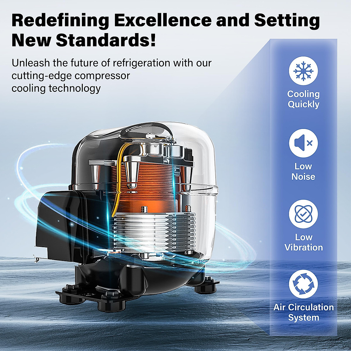 Yeego 3.1Cu.ft Beverage Refrigerator Cooler, 121 Can Mini Fridge with Glass Door, Small Drink Fridge with Adjustable Thermostat, Beverage Cooler for Beer Drinks Wines for Home Office or Bar