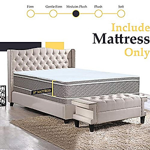 Mattress Comfort Medium Plush Eurotop Pillowtop Innerspring Fully Assembled Mattress, Good for The Back, 75" X 48", 1