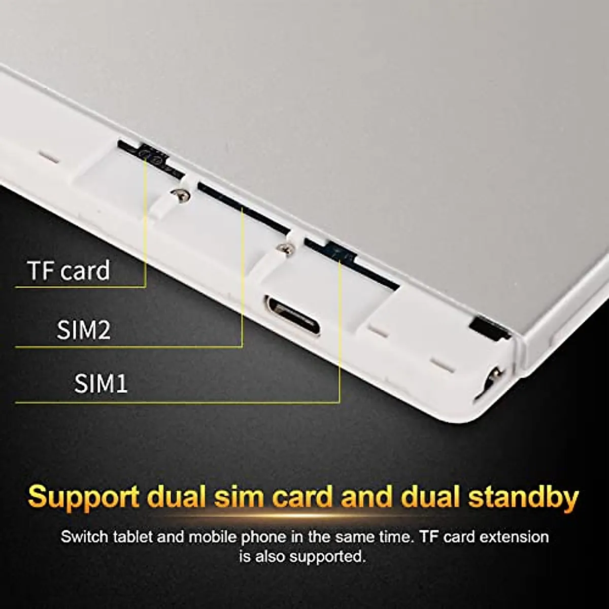 Tablet 8 inch, 4GB 64GB (Up to 128GB) Android 10.0 Tablet, Front 200w Rear 800w 1920x1200 IPS HD Display Dual Camera Tablet, Support Calls, WiFi, Octa Core Processor, Silver(US)