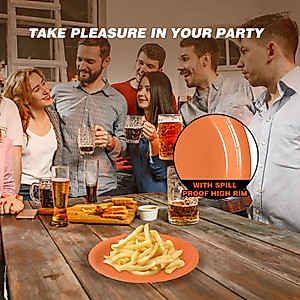 Tyzarglef Disposable Paper Plates Orange, 50 Count 9” Dinner Plates Bulk for Party Supplies, Colored and Sturdy Party Plates for Birthday, Halloween, Baby shower, Thanksgiving Party Supplies