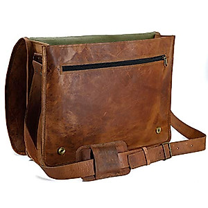 Komal's Passion Leather Vintage Mens 16 Inch Leather Laptop Messenger Pro Satchel Men's Bag