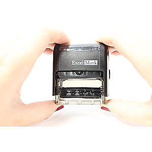 ExcelMark A-1539 Self-Inking Rubber Stamp - Received with Signature Line - Red Ink