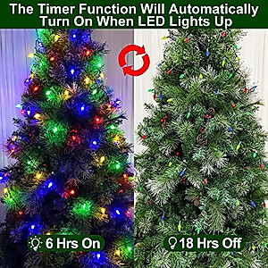 ZOFUNNY 2 Pack C6 Christmas String Light Decor, Total 32.8Ft 100LED Timer 8 Mode Battery Operated Waterproof Xmas Fairy Lights Garden Christmas Tree Decor Home Indoor Outdoor Party, 50LED 16.4Ft Each