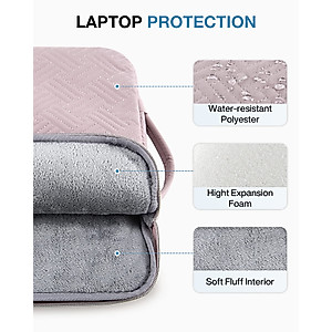 BAGSMART 13.3 inch Laptop Sleeve Case, Compatible with 13-14 inch MacBook Pro, HP, Dell, Lenovo, Asus Notebooks - Pink