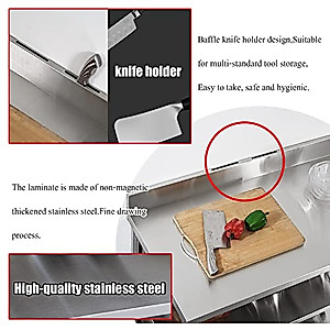 Stainless Steel Workbench, Kitchen Prep Table, Stainless Steal Table, Food Prep Stainless Steel Table, Commercial Heavy Duty Food Prep Worktable With, For Hotel, Home, Restaurant Kitchen ( Color : The