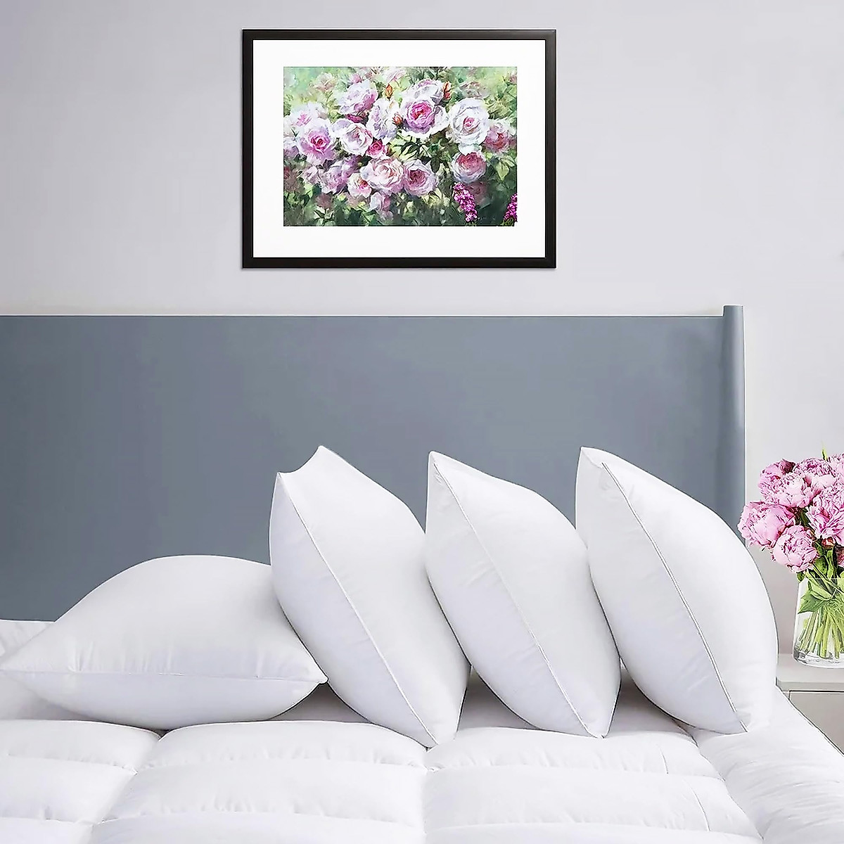 Acteb Pillows Standard Size Set of 2 Pack Bed Basic Sleeping Pillow Medium Supportive & Soft for Side Back Stomach Sleeper 20x26in