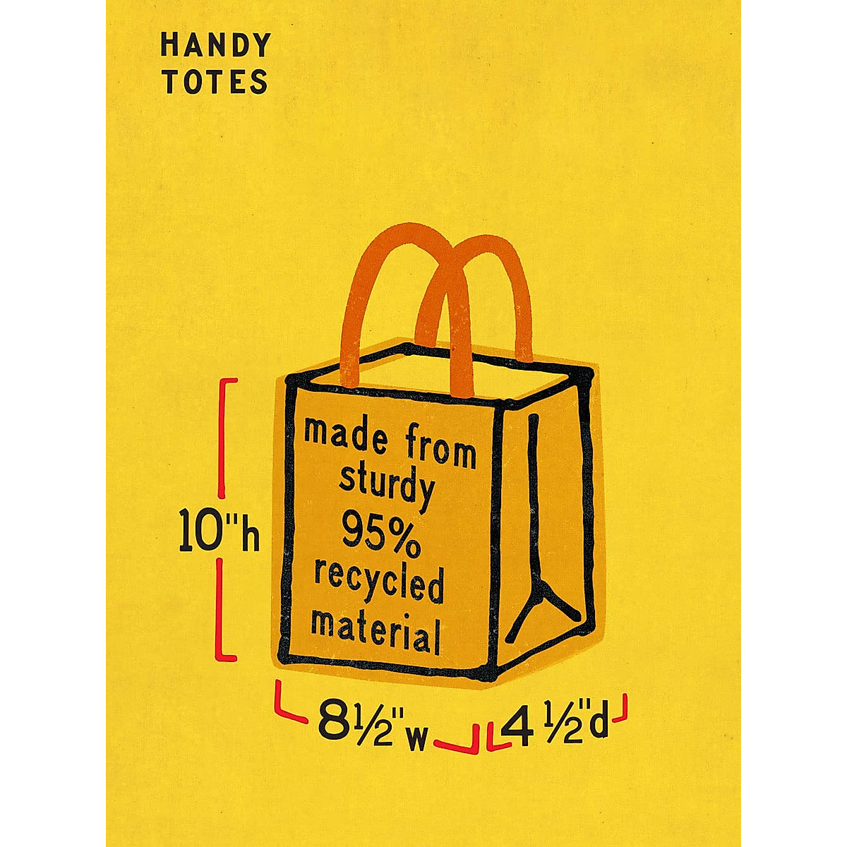 Blue Q Handy Tote, Packin' Snacks, reusable lunch sack or gift bag, made from 95% recycled material, easy to wipe clean, 10"h x 8.5"w x 4.5"d