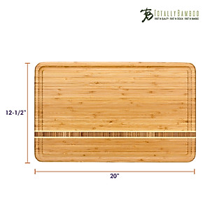 Totally Bamboo 20-5/8" x 12-1/2" Dominica Large Cutting Board with Juice Groove
