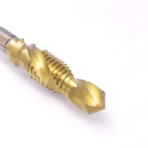 Wolfride 6PCS Tapping Drill Bit Set Metric Drill Tap Combination Bit Set M3 M4 M5 M6 M8 M10 Spiral Tap Drill Bit