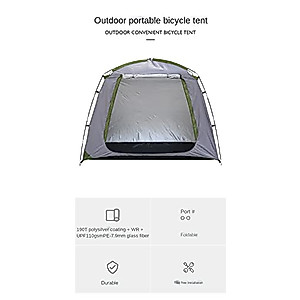 ZMPT Bicycle Rainproof Tent Heavy Storage Tent Waterproof Mountain Bike Tent Dustproof Portable Foldable Outdoor Tool Storage Shed Silver Gray and Green