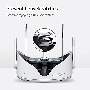 KIWI design Lens Protector Accessories, Glasses Spacer Anti-Scratch Ring Prevent Myopia Glasses from Scratching Compatible with Quest 2 Accessories/Quest/Rift S (Black)
