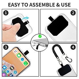 HOTEMIA Phone Tether Lanyard Anti Theft Phone Strap with Carabiner Anti-Drop Outdoor Skiing Hiking Cycling Fishing Climbing fit iPhone and Most Cell Phones (Black)