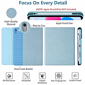 MMK for iPad 10th Generation Keyboard Case 2023/2022, Keyboard Case for iPad 10th Gen 10.9", Detachable Wireless Keyboard Case with Pencil Holder for iPad 10.9 inch