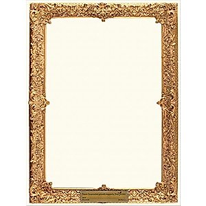 UCREATE - PAC4926 UCreate Gold Frame Watercolor Paper, Gold Frame, 9" x 12", 30 Sheets