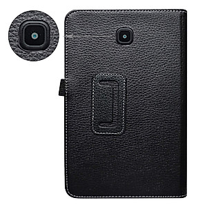 Galaxy Tab A 8.0 2018 Case,Bige PU Leather Folio 2-Folding Stand Cover for Samsung Galaxy Tab A 8.0 2018 Model SM-T387 Verizon/Sprint Tablet (Not fit Tab 8.0 T380 and Other Older Model),Black